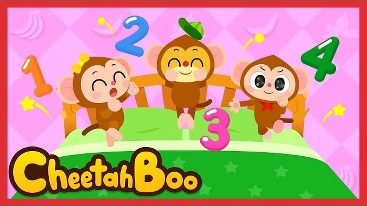 Cheetahboo - Learning Songs - Five Little Monkeys + Number Songs Compilation (2023) | Vidio