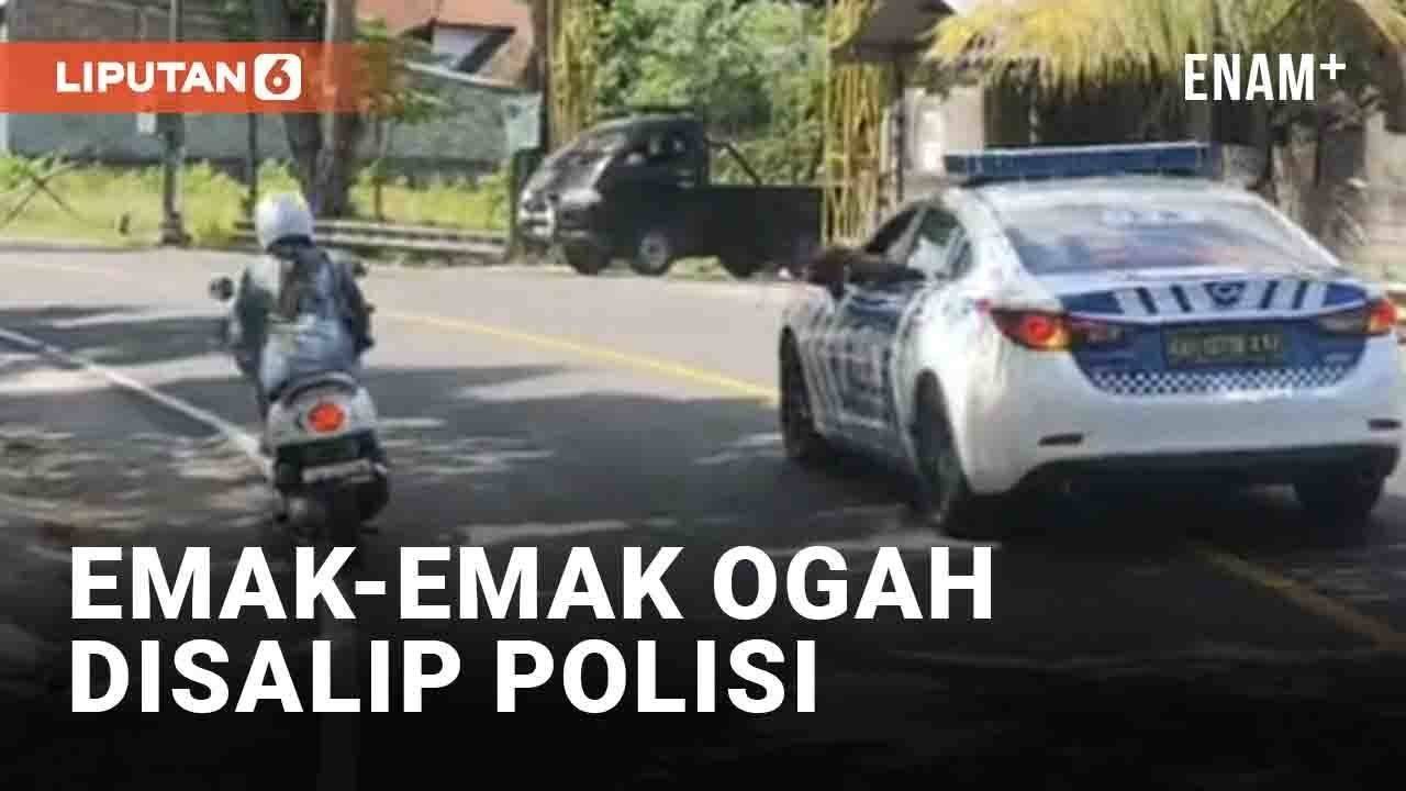 Ngeyel, Emak-Emak Ogah Disalip Mobil Pengawal Polisi - LiputanEnam | Vidio