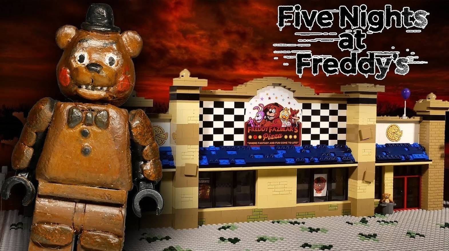 Membuat Freedy Fazbear's Pizza dari Lego | Vidio