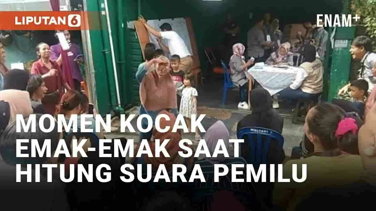 Momen Kocak Emak-Emak Saling Ejek Saat Hitung Suara Pemilu 2024, Tertawa Bersama Walau Beda ...
