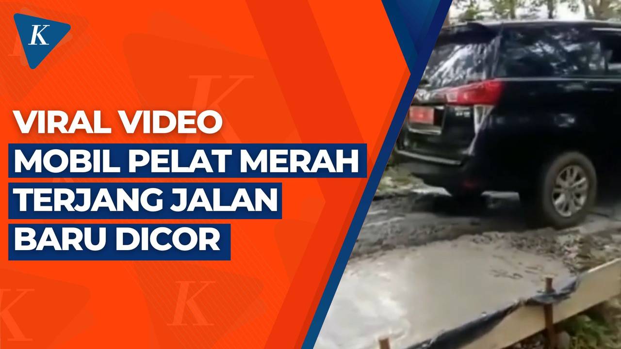 Viral Video Mobil Pelat Merah Lewati Jalan Baru Dicor - Kompascom | Vidio