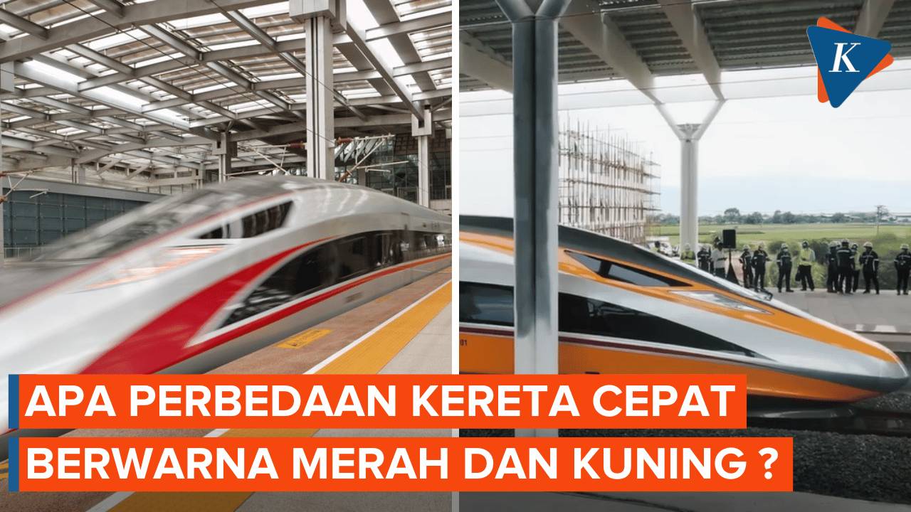 Perbedaan Kereta Cepat Jakarta-Bandung yang Berwarna Merah dan Kuning ...