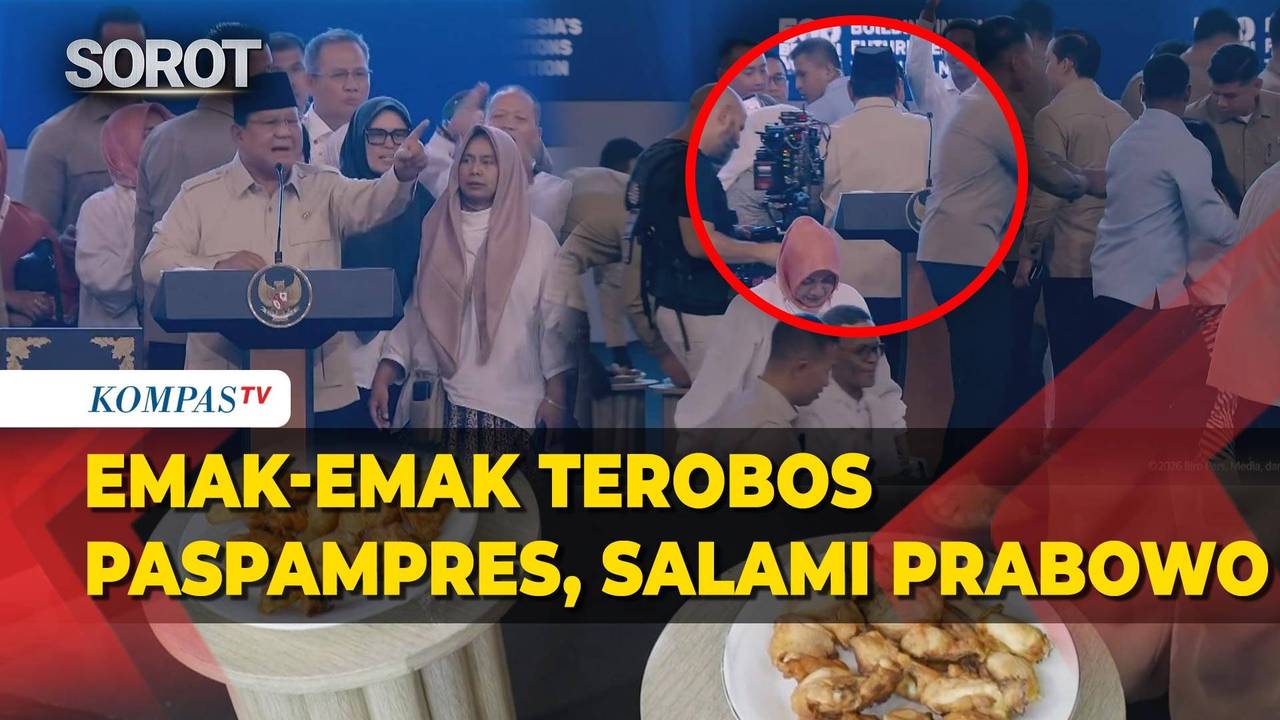 Momen Emak-Emak Mitra MBG Terobos Paspampres Berebut Salaman dan Foto ...