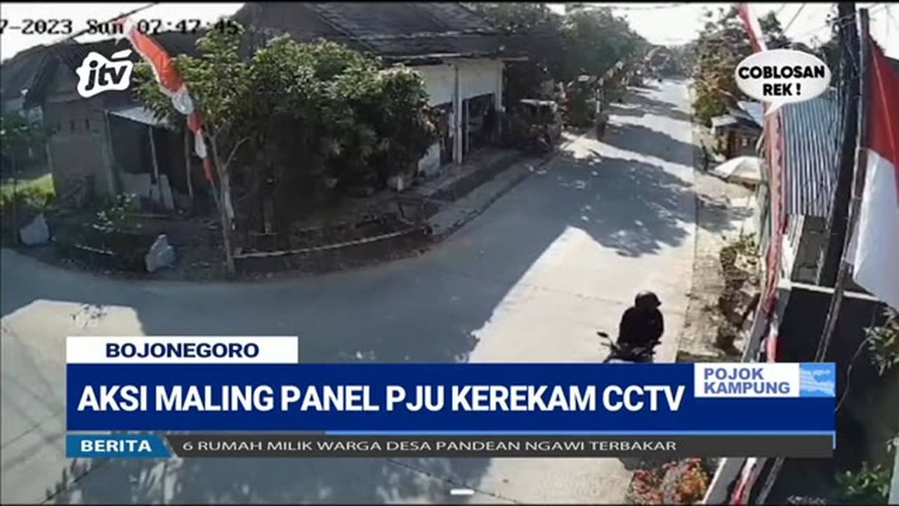 Aksi Maling Panel PJU Kerekam CCTV POJOK KAMPUNG JTV - JTV | Vidio