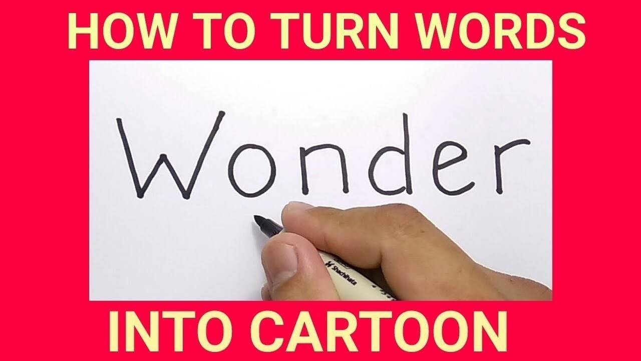CANTIK BANGET, menggambar WONDER WOMAN dari kata wonder _ how to turn ...