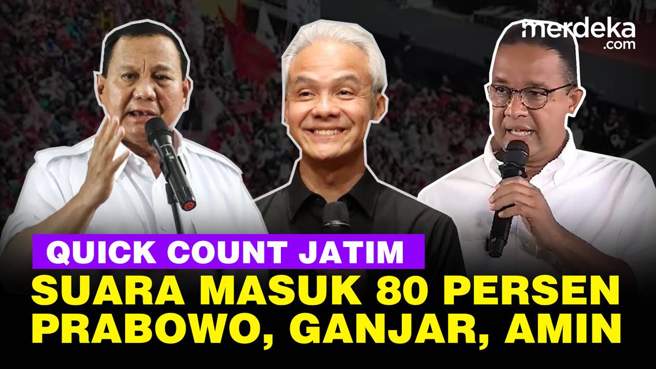 Quick Count LSI DJA Suara Jatim Masuk 80 Persen, AMIN Terbawah Prabowo ...