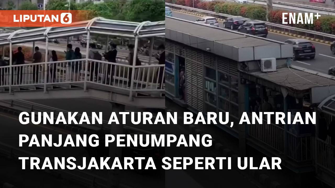 Gunakan Aturan Baru, Antrian Panjang Penumpang Transjakarta Seperti ...