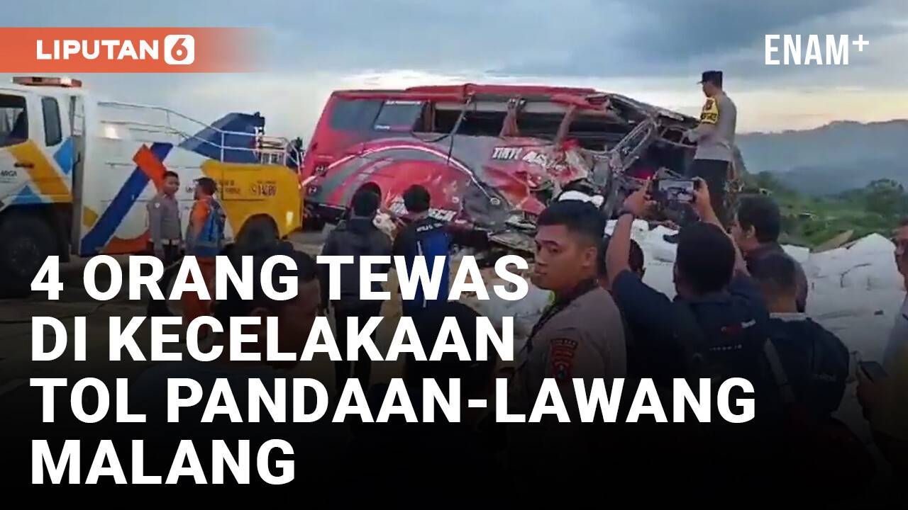 4 Orang Tewas dalam Kecelakaan Bus Wisata dan Truk Tronton di Tol Pandaan-Lawang Malang ...