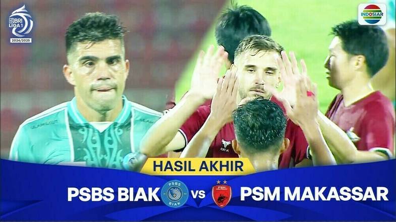 Hasil Akhir Pertandingan - PSBS Biak vs PSM Makassar | BRI Liga 1 2024/ ...