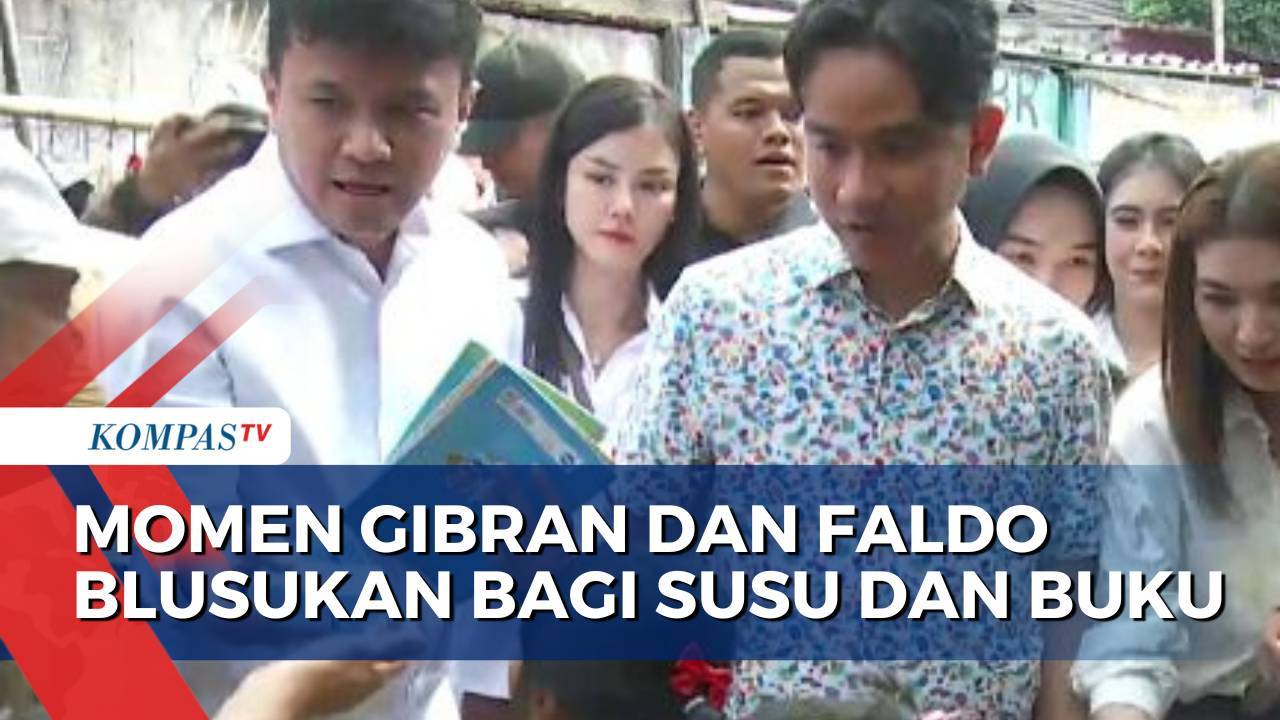 Disambut Warga, Ini Momen Gibran dan Faldo Blusukan ke Cipondoh, Bagikan Buku & Susu pada Anak ...