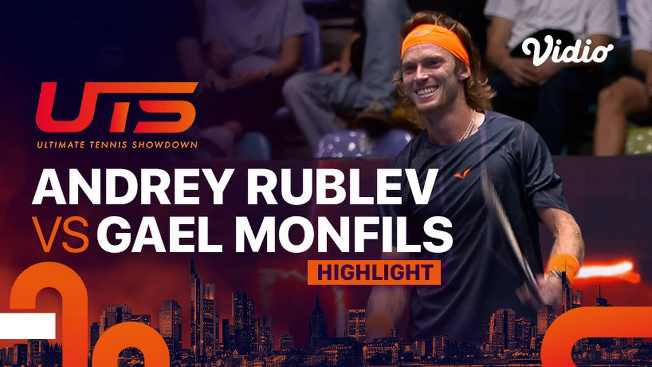 Highlights | Rublo (Andrey Rublev) vs La Monf (Gael Monfils) | Ultimate Tennis Showdown 2023 | Vidio