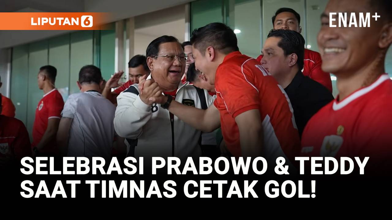 Wajah Bahagia Prabowo & Seskab Teddy saat Indonesia Cetak Gol - liputan6.com | Vidio