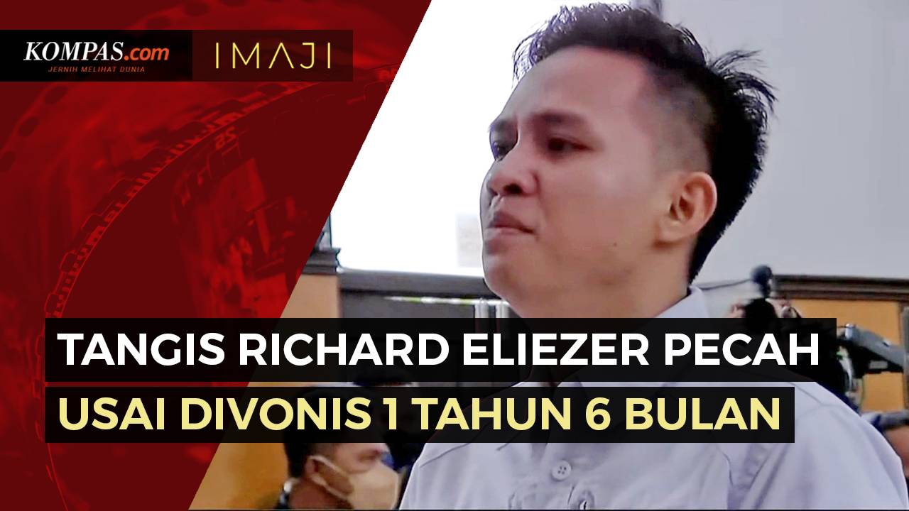 Tangis Richard Eliezer Pecah Usai Divonis 1 Tahun 6 Bulan Penjara ...