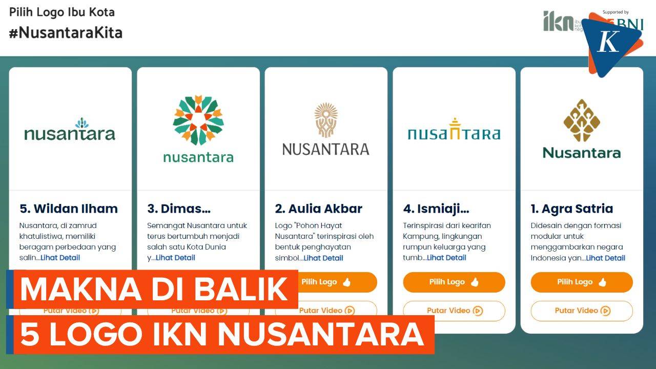 Bingung Pilih Logo IKN Nusantara? Simak Arti dan Makna Kelima Logonya - Kompascom | Vidio