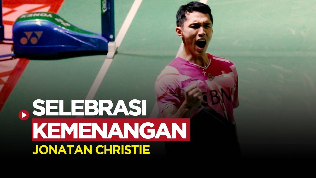 Selebrasi Kemenangan Jonatan Christie Setelah Berhasil Melaju ke Final Indonesia Masters 2023 ...