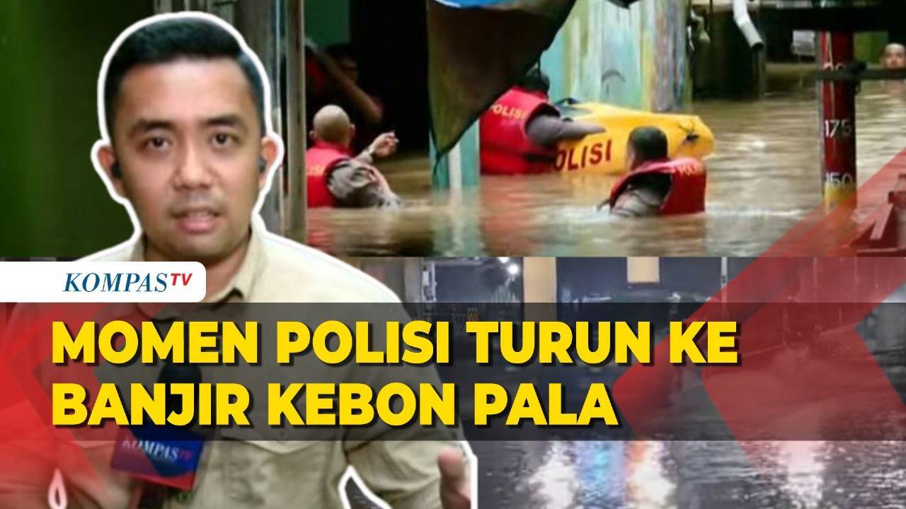 Momen SAR Polisi Turun ke Banjir di Kebon Pala, Bawa Perahu Karet untuk ...