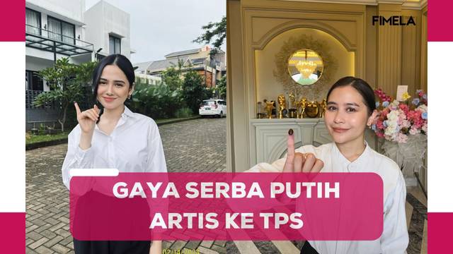 10 Gaya Serba Putih Artis ke TPS Buat Nyoblos Pemilu 2024 | Enamplus