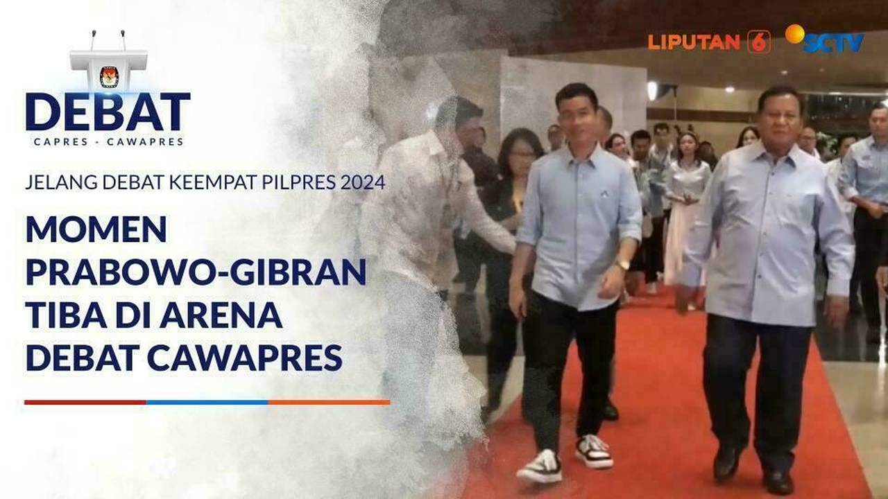 Momen Prabowo-Gibran Tiba di Arena Debat Cawapres | Liputan 6 - SCTV ...